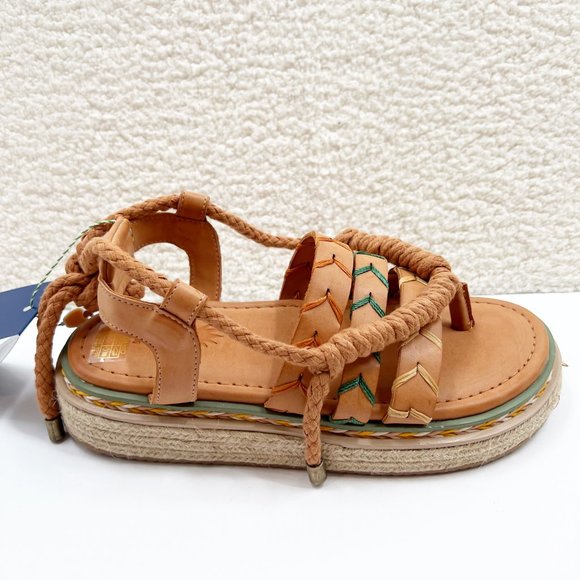 FARM Rio | Shoes | Farmrio Sand Rope Tie Flatform Sandal In Brown Nwt ...